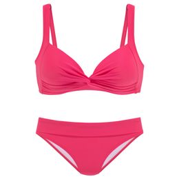 Triangel-Bikini Lascana, Damen, Gr. 38, Cup B, rot, Polyamid, unifarben, Bikini-Sets Triangel-Bikini, in Bralette-Form