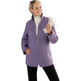 Damen Steppjacke mit quadratischem Steppmuster feige, Gr&ouml;&szlig;e 50