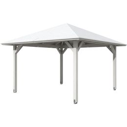 Skan Holz Holzpavillon SKANHOLZ "Cannes 2", wei&szlig;, B/H/T: 329cm, Pavillons, Leimholz, 359 x 359 cm