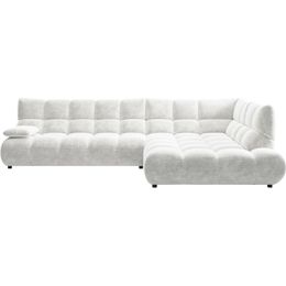 Ecksofa Home Affaire "Graceland, mit klappbarer Armlehne, Breite 324 cm", wei&szlig;, B:324cm H:85cm T:211cm, 100% Polyester, Sofas, Ecksofa, mit eleganter Steppung, Rundumbezug & weicher Polsterung