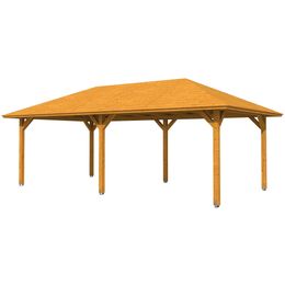 Skan Holz Holzpavillon SKANHOLZ "Orleans 2", braun (eiche hell), B/H/T: 329cm, Pavillons, Leimholz, 359 x 706 cm
