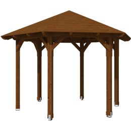 Skan Holz Holzpavillon SKANHOLZ "Colmar 2", braun (nussbaum), B/H/T: 304cm, Pavillons, Douglasie, 333 x 288 cm