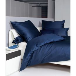 Bettw&auml;sche Janine "Colors", blau (marine), B/L: 155cm x 220cm, 1 Stk., 1 Stk., Mako-Satin, B/L: 80cm x 80cm, 2 Stk., Mako-Satin, Obermaterial: 100% Baumwolle, Bettw&auml;sche, Bettw&auml;sche, feinf&auml;dige uni Bettw&auml;sche f&uuml;r alle Jahreszeiten, Markenrei&szlig;verschluss
