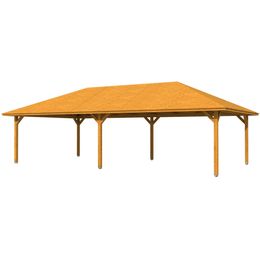 Skan Holz Holzpavillon SKANHOLZ "Orleans 4", braun (eiche hell), B/H/T: 360cm, Pavillons, Leimholz, 489 x 966 cm