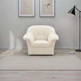 Sessel DOMO collection "Pegnitz, zeitlos, elegante Armlehnen, komfortabel, Breite 105cm", beige (creme), B:105cm H:82cm T:82cm, 100% Polyester, Sessel, Sessel