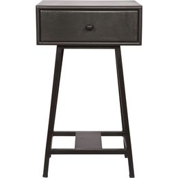 Beistelltisch Woood "Skybox aus Mangoholz mit Schublade, farbig lackiert, 40x30x70 cm", schwarz, B:40cm H:70cm T:30cm, Tische, Beistelltisch, Schublade Innenma&szlig; 34x24x9,5 cm, Holz farbig behandelt