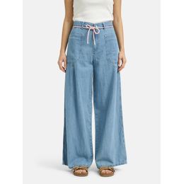 Smith & Soul SMITH & SOUL Damen Weite Jeans, blau, Gr. 28, unifarben, Denim/Jeans, Material: 67% Baumwolle, 17% Lyocell, 16% Leinen, Jeans, mit normaler Leibh&ouml;he