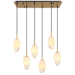 Globo LIGHTING H&auml;ngeleuchte "BARCLEY", messingfarben, H: 120cm, 1 Stk., Leuchten, H&auml;ngelampe Esszimmer-Leuchte Esstischleuchte Wohnzimmer, H&auml;ngeleuchte