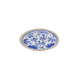 Teller APS "FLORYN", blau, wei&szlig;, B:26,5cm H:2cm L:26,5cm &Oslash;:26,5cm, Melamin, Speiseteller, H: 2 cm, Melamin, innen: Dekor, blau/wei&szlig;, au&szlig;en: beige