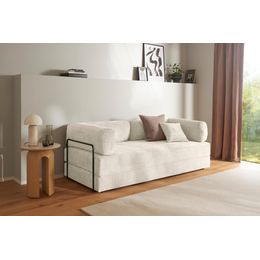 Schlafsofa HOMSY BY ANA JOHNSON "Folda Dauerschl&auml;fer, B: 206 cm, Liegefl. 181x198 cm", beige, B:206cm H:72cm T:94cm, Sofas, Schlafsofa, mit Bett-/Schlaffunktion, inkl. 1x Zierkissen, Tonnentaschenfederkern