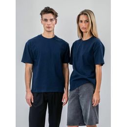 Kurzarmhemd TEESHOPPEN "TEESHOPPEN T-shirt Heavy", Damen, Gr. L, Normalgr&ouml;&szlig;en, navy, Obermaterial: 100% Baumwolle, Hemden