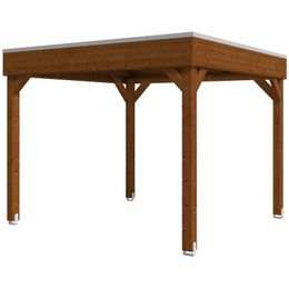 Skan Holz Holzpavillon SKANHOLZ "Toulouse", braun (nussbaum), B/H/T: 302cm x 244cm x 302cm, Pavillons, BxTxH:302x302x244 cm, inkl. Aufschraubstutzen