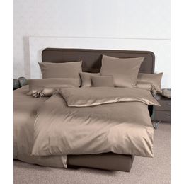 Bettw&auml;sche Janine "Colors", grau (taupe), B/L: 155cm x 200cm, 1 Stk., 1 Stk., Mako-Satin, B/L: 80cm x 80cm, 2 Stk., Mako-Satin, Obermaterial: 100% Baumwolle, Bettw&auml;sche, Bettw&auml;sche, feinf&auml;dige uni Bettw&auml;sche f&uuml;r alle Jahreszeiten, Markenrei&szlig;verschluss