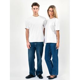Kurzarmhemd TEESHOPPEN "TEESHOPPEN T-shirt Heavy", Damen, Gr. L, Normalgr&ouml;&szlig;en, wei&szlig;, Obermaterial: 100% Baumwolle, Hemden