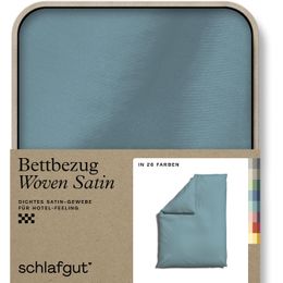 Bettbezug Schlafgut "Woven Satin", blau (petrol mid), L:200cm, Mako-Satin, Obermaterial: 100% Baumwolle, Bettbez&uuml;ge, besonders dicht gewebt, Mix & Match: passender Kissenbezug erh&auml;ltlich