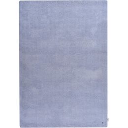 Hochflor-Teppich Tom Tailor HOME "Shaggy Teppich Cozy", blau (hellblau), B:140cm H:25mm L:200cm, Polyester, Teppiche, Uni Farben, auch in Pastell Farben, weich & kuschelig