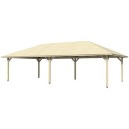 Skan Holz Holzpavillon SKANHOLZ "Orleans 4", beige (natur), B/H/T: 360cm, Pavillons, Leimholz, 489 x 966 cm