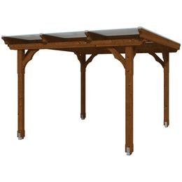Skan Holz Holzpavillon SKANHOLZ "Marseille", braun (nussbaum), B/H/T: 350cm x 236cm x 327cm, Pavillons, BxTxH: 327x350x236 cm, inkl. Aufschraubstutzen