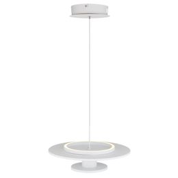 Globo LIGHTING H&auml;ngeleuchte "CARTER", wei&szlig; matt, 1, &Oslash; 38cm H: 150cm, 1 Stk., Leuchten, LED H&auml;ngeleuchte f&uuml;r Esszimmer wei&szlig; dimmbar, H&auml;ngeleuchte