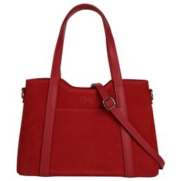 Henkeltasche CLUTY, Damen, Gr. B/H/T: 31cm x 22cm x 11cm onesize, rot, Leder, unifarben, Taschen, echt Leder, Made in Italy