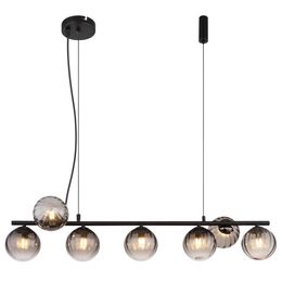 Globo LIGHTING H&auml;ngeleuchte "DALLERTA", schwarz, 1 Stk., Leuchten, H&auml;ngelampe/Pendelleuchte/Glas rauchfarben/H&ouml;he k&uuml;rzbar/Esstisch, H&auml;ngeleuchte