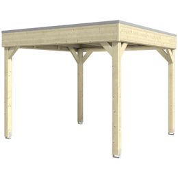 Skan Holz Holzpavillon SKANHOLZ "Toulouse", beige (natur), B/H/T: 302cm x 244cm x 302cm, Pavillons, BxTxH:302x302x244 cm, inkl. Aufschraubstutzen