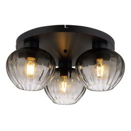 NOWA Deckenleuchte "TOY", schwarz, 3, &Oslash; 19cm H: 20,5cm, 1 Stk., Leuchten, Deckenlampe, Glas, Wohnzimmer, Esszimmer, Deckenleuchte