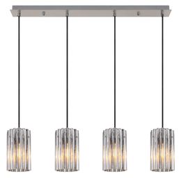 Globo LIGHTING H&auml;ngeleuchte "CAYDEN", silber (nickelfarben matt), 4, H: 120cm, 1 Stk., Leuchten, H&auml;ngeleuchte f&uuml;r Esszimmer & K&uuml;che Nickel matt, H&auml;ngeleuchte