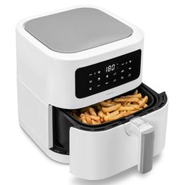 Medion Hei&szlig;luftfritteuse "MD 11740 E40 XL", wei&szlig; (matt wei&szlig;), B:30cm H:31,1cm T:40cm, Fritteusen, digitales Bedienfeld, 9 Automatikprogramme