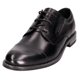 Schn&uuml;rschuh Bugatti, Herren, Gr. 42, schwarz, Leder, Schuhe Schn&uuml;rschuh, Blockabsatz, Abendschuh, Festtagsschuh, Businessschuh, Logopr&auml;gung
