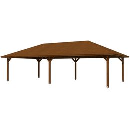 Skan Holz Holzpavillon SKANHOLZ "Orleans 4", braun (nussbaum), B/H/T: 360cm, Pavillons, Leimholz, 489 x 966 cm