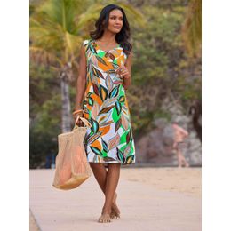 WITT Damen Sommerkleid, camel-jade-bedruckt, Gr&ouml;&szlig;e 36/38