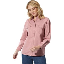 Damen Jeansbluse mit &uuml;berschnittenen Schultern rosenquarz, Gr&ouml;&szlig;e 38
