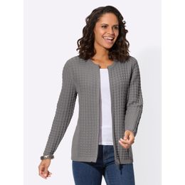 WITT Damen Strickjacke im Struktur-Mix, grau, Gr&ouml;&szlig;e 38