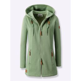 WITT Damen Sweatjacke mit 2-Wege-Rei&szlig;verschluss, eucalyptus, Gr&ouml;&szlig;e 38