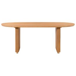Esstisch oval Mango 180x90x76 natur lackiert / Marmor wei&szlig; BARCELONA #527