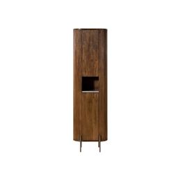 Hochschrank Mango 55x30x190 braun lackiert / Marmor wei&szlig; BARCELONA #253