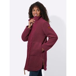 WITT Damen Teddyjacke mit Rei&szlig;verschluss an den Saumschlitzen, bordeaux, Gr&ouml;&szlig;e 36