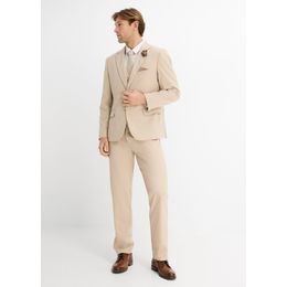 bonprix Hochzeitsanzug mit Weste und Krawatte (4tlg. Set), braun, Gr.62, Klassischer Hochzeitsanzug im Regular Fit mit passender Weste, eleganter Hose und Krawatte