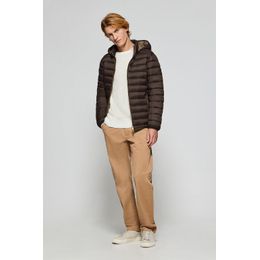 Ultraleichte Jacke Corey braun mit abnehmbarer Kapuze und PC Stickerei