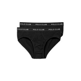 Slips im Zweierpack schwarz mit Polo Club Logo-Detail