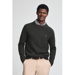 Pullover dunkelgrau meliert aus Wollgemisch mit gesticktem Rigby Go-Logo