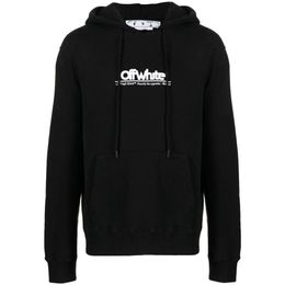 Off-White-Kapuzenpullover in Schwarz mit klobigem Logo und schmaler Passform