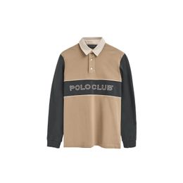 Poloshirt Daviero hellbraun mit gesticktem Polo Club-Logo