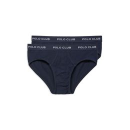 Slips im Zweierpack marineblau mit Polo Club Logo-Detail