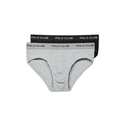 Slips im Zweierpack schwarz und grau mit Polo Club Logo-Detail