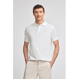 Kurz&auml;rmliges Poloshirt aus Baumwollpiqu&eacute; wei&szlig; mit Rigby Best Stickerei