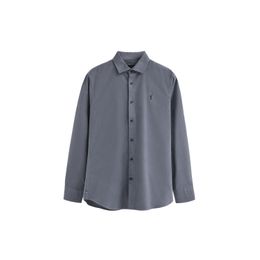 Hemd marineblau im Slim Fit mit italienischem Kragen und Rigby Go-Logo