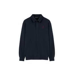 Polo-Sweatshirt marineblau im Regular Fit mit Rigby Go-Logo