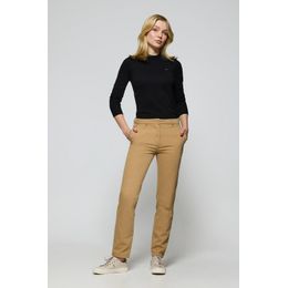 Chinohose May sandfarben mit minimalistischer Polo Club Stickerei auf der Tasche